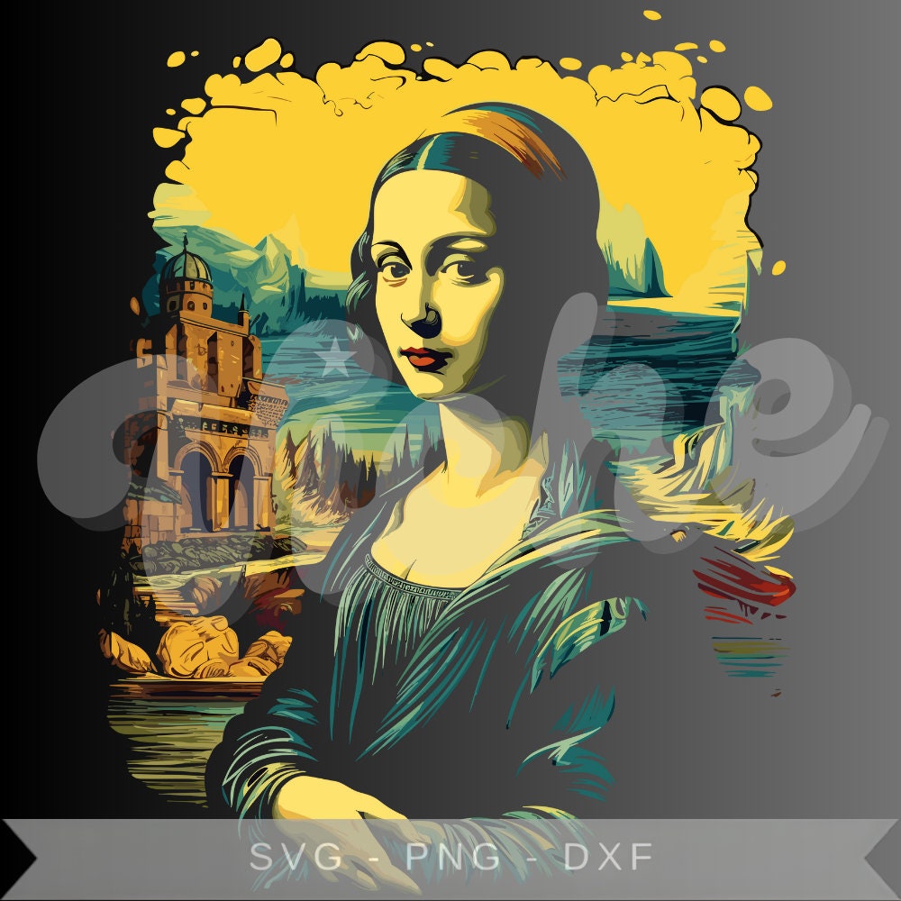 Mona Lisa SVG PNG, Silhouette, Sublimation Design, Svg Designs, Cut ...