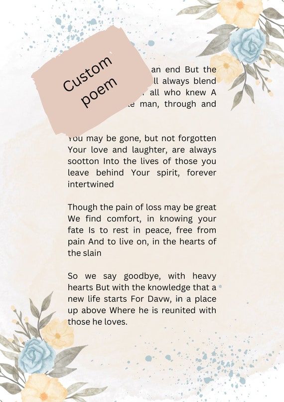 Pin On Funeral Poems