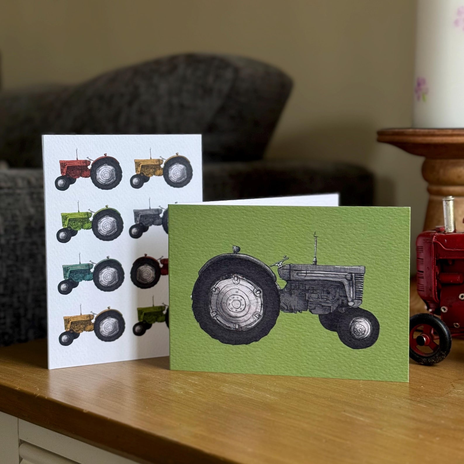 Little Grey Vintage Tractor Card - Etsy UK
