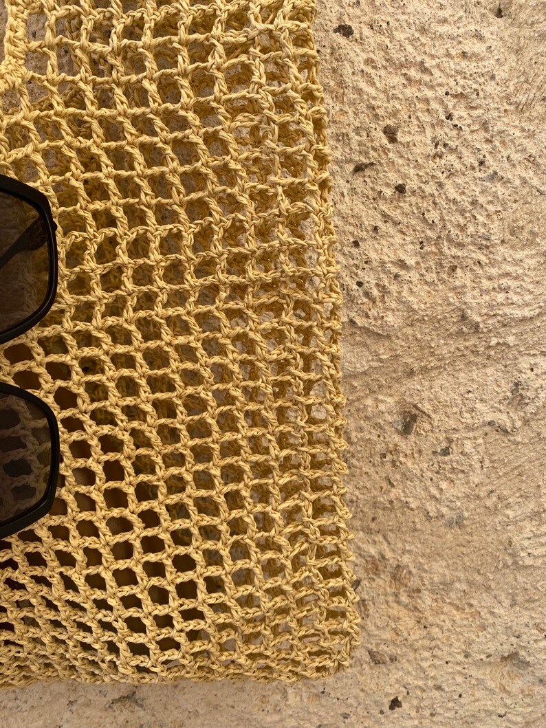 Summer Straw Mesh Tote Bag,crochet Market Bag,straw Beach Mesh Bag ...