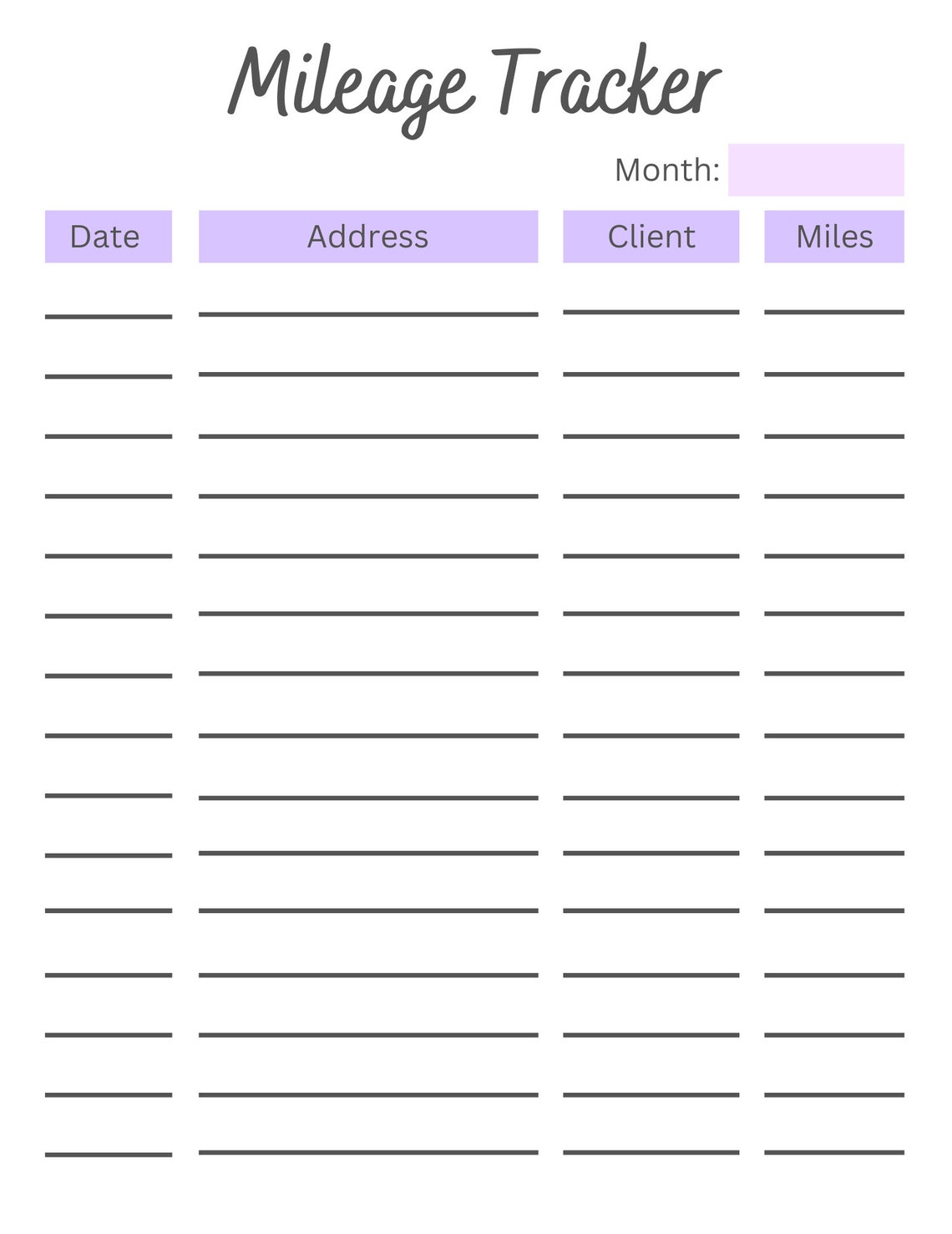 Car Mileage Tracker | Vehicle Miles Travelled Tracker | Business Miles ...