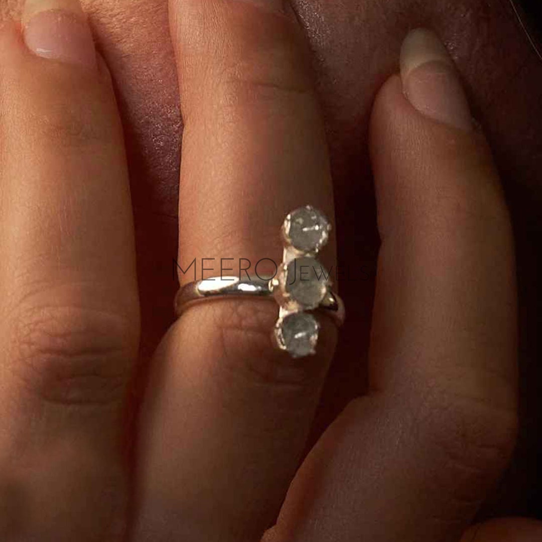 Polki Diamond Ring Minimalist Rose Cut Polki Diamond Ring 925 Solid ...