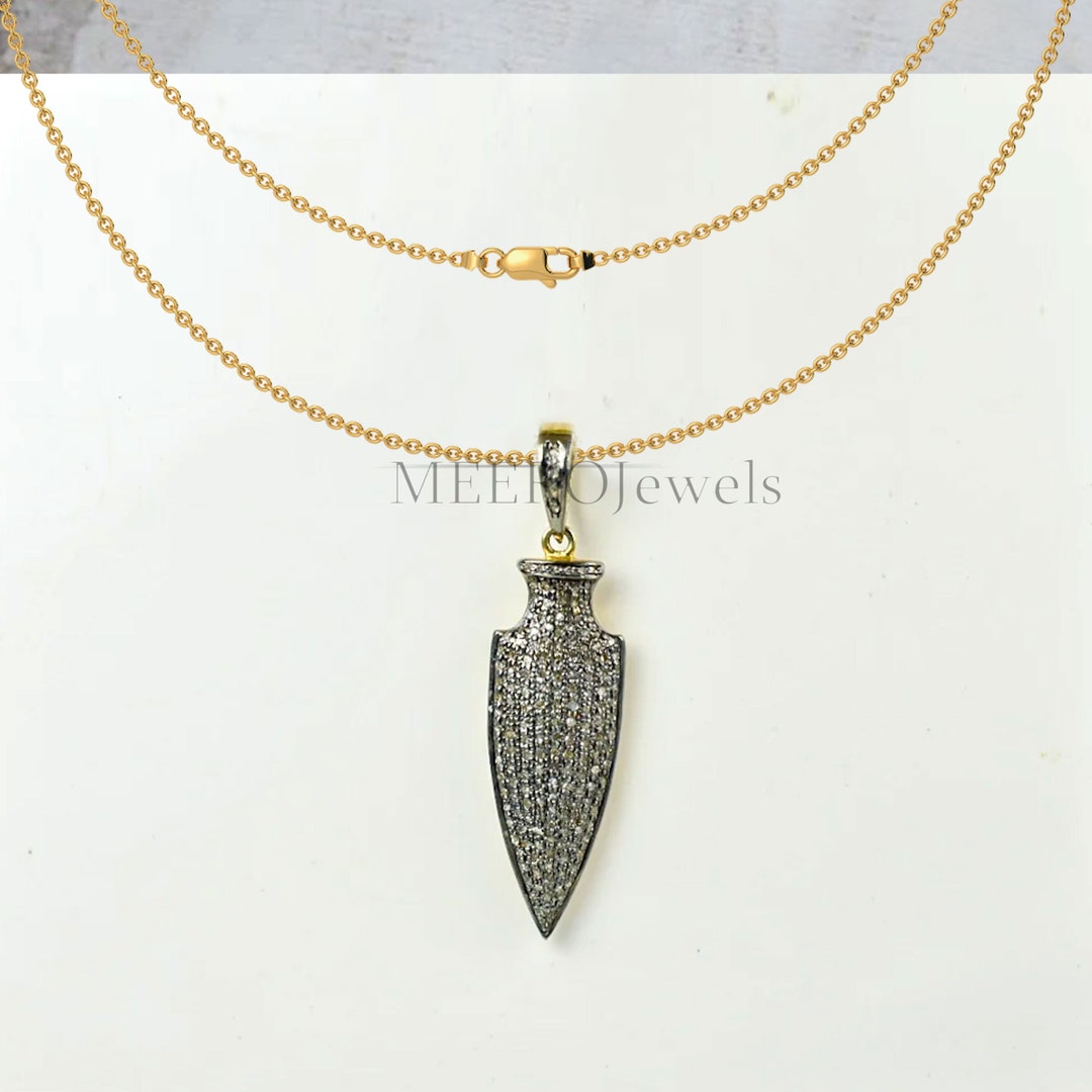Gorgeous Arrowhead Diamond Pendant Victorian Pave Diamond Pendant ...