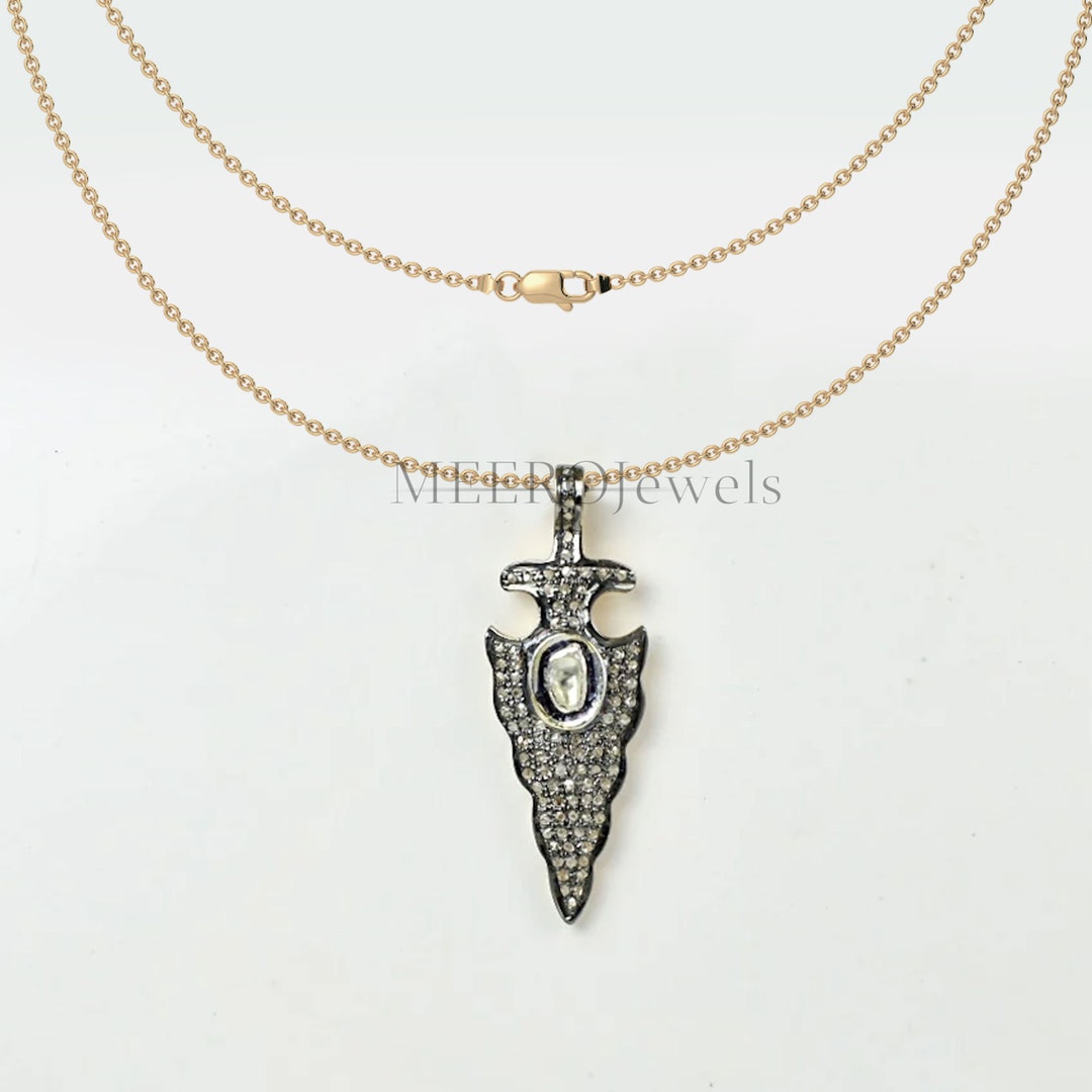 Gorgeous Arrowhead Diamond Pendant Victorian Pave Diamond Pendant ...