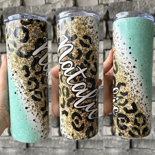 Personalized Cheetah Print Tumbler - Etsy