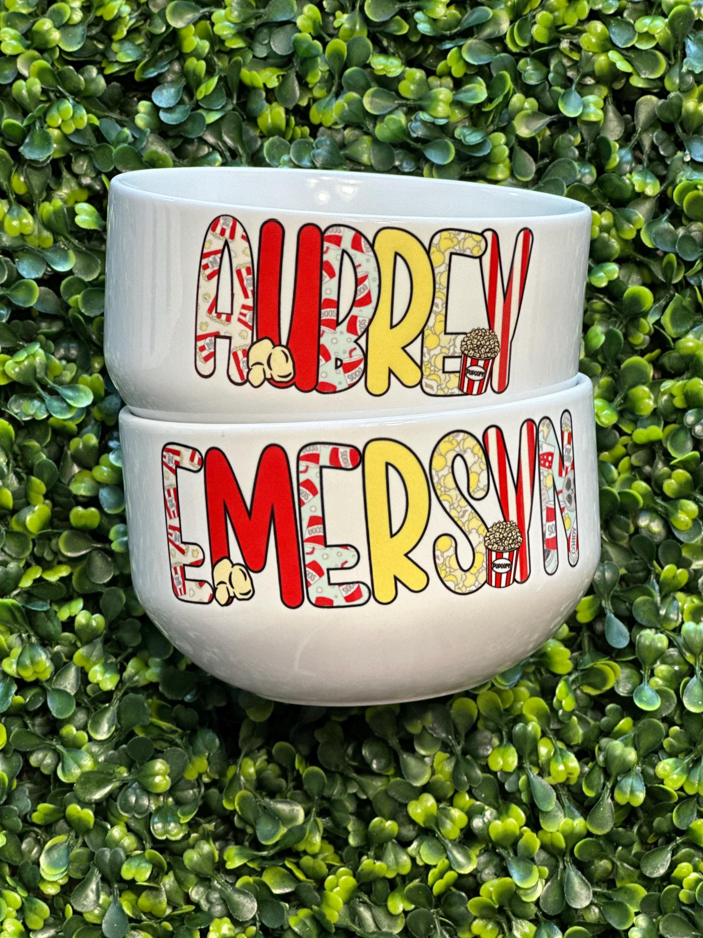 Personalized Popcorn Bowl | Custom Family Snack Bowl | Unique Gift for ...