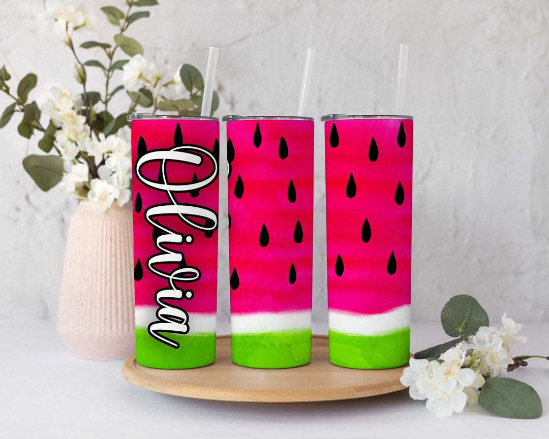 Personalized Watermelon Cup, Summer Tumbler With Lid, Sweet Summertime ...