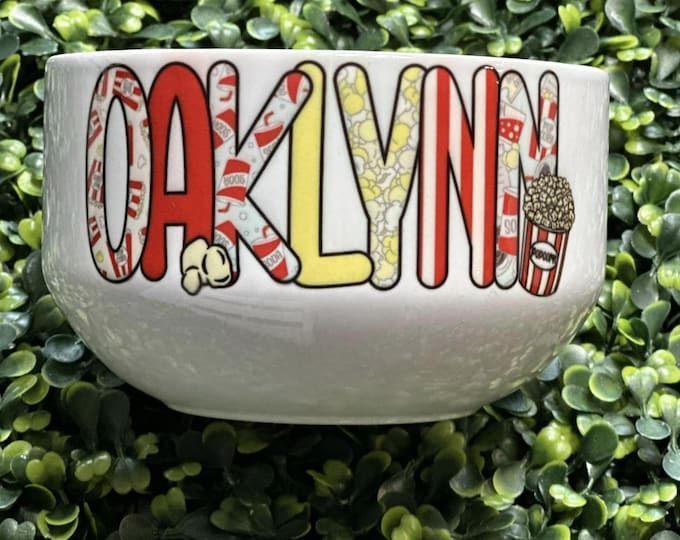 Personalized Popcorn Bowl | Custom Family Snack Bowl | Unique Gift for ...