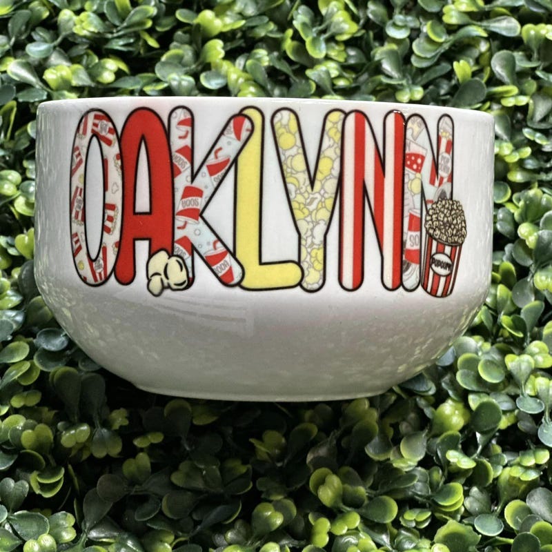 Personalized Popcorn Bowl - Etsy