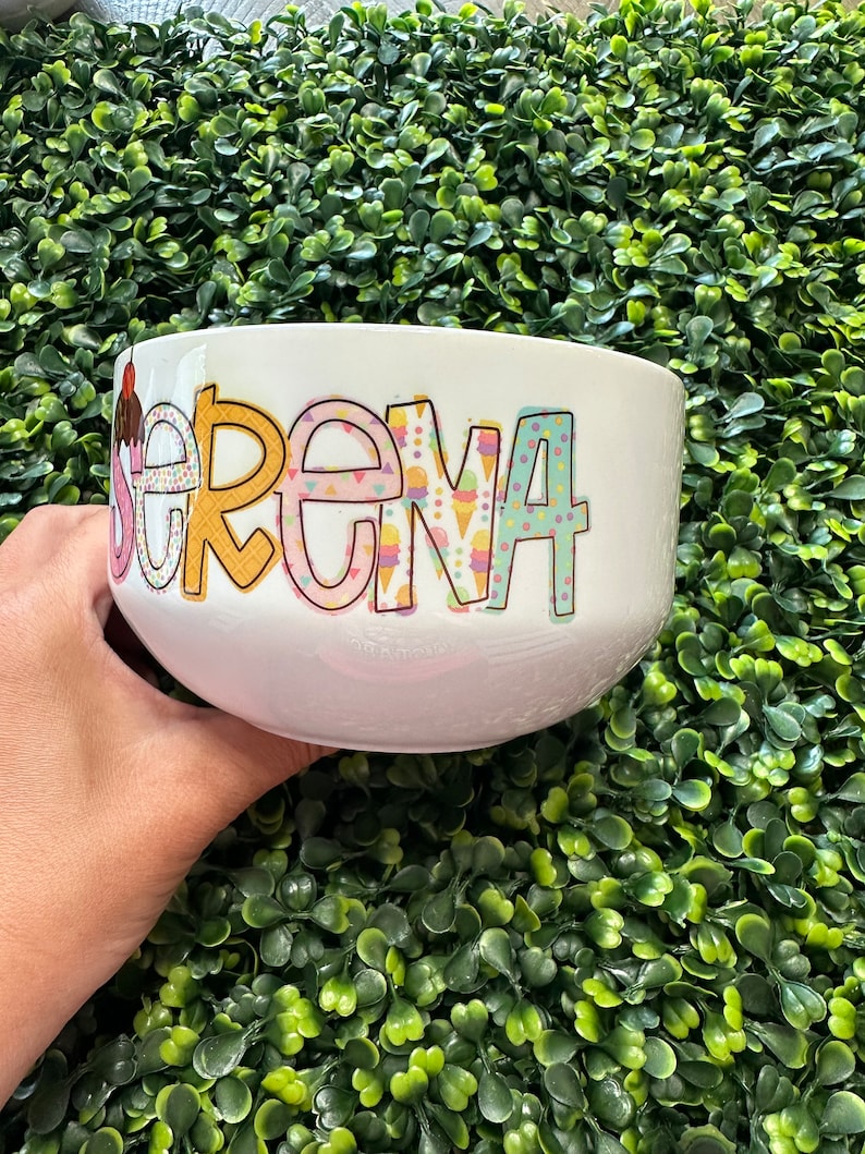 Personalized Ice Cream Bowl With Name | Custom Kids Dessert Bowl ...