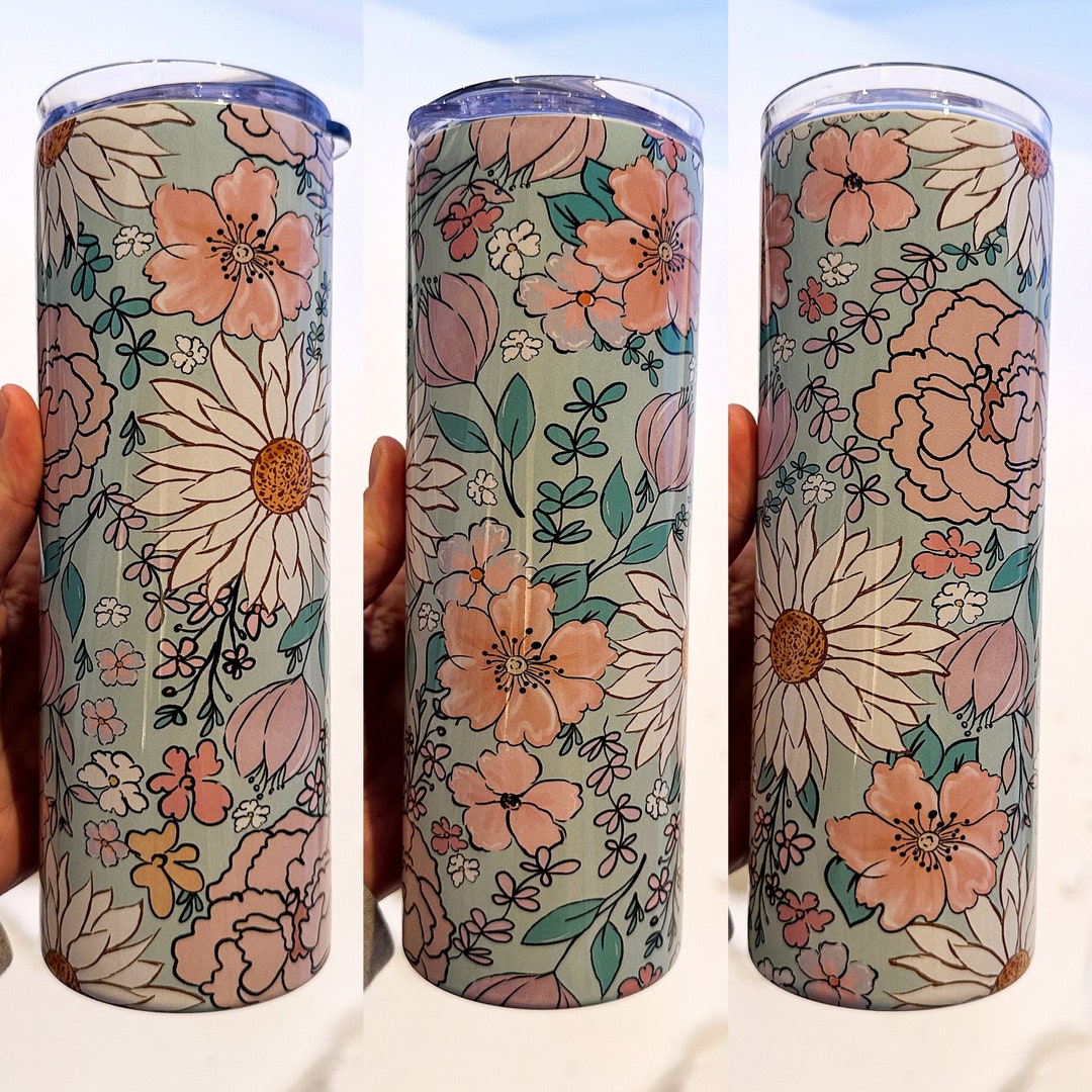 Spring Floral Tumbler, Beautiful Floral, 20 Ounce Tumbler, Womens Gift ...