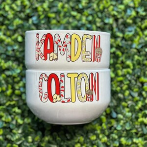 Personalized Popcorn Bowl | Custom Family Snack Bowl | Unique Gift for ...