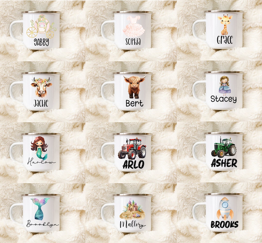 Personalized Kids Name Mug - Custom Child's Name Cup - Unique Birthday ...