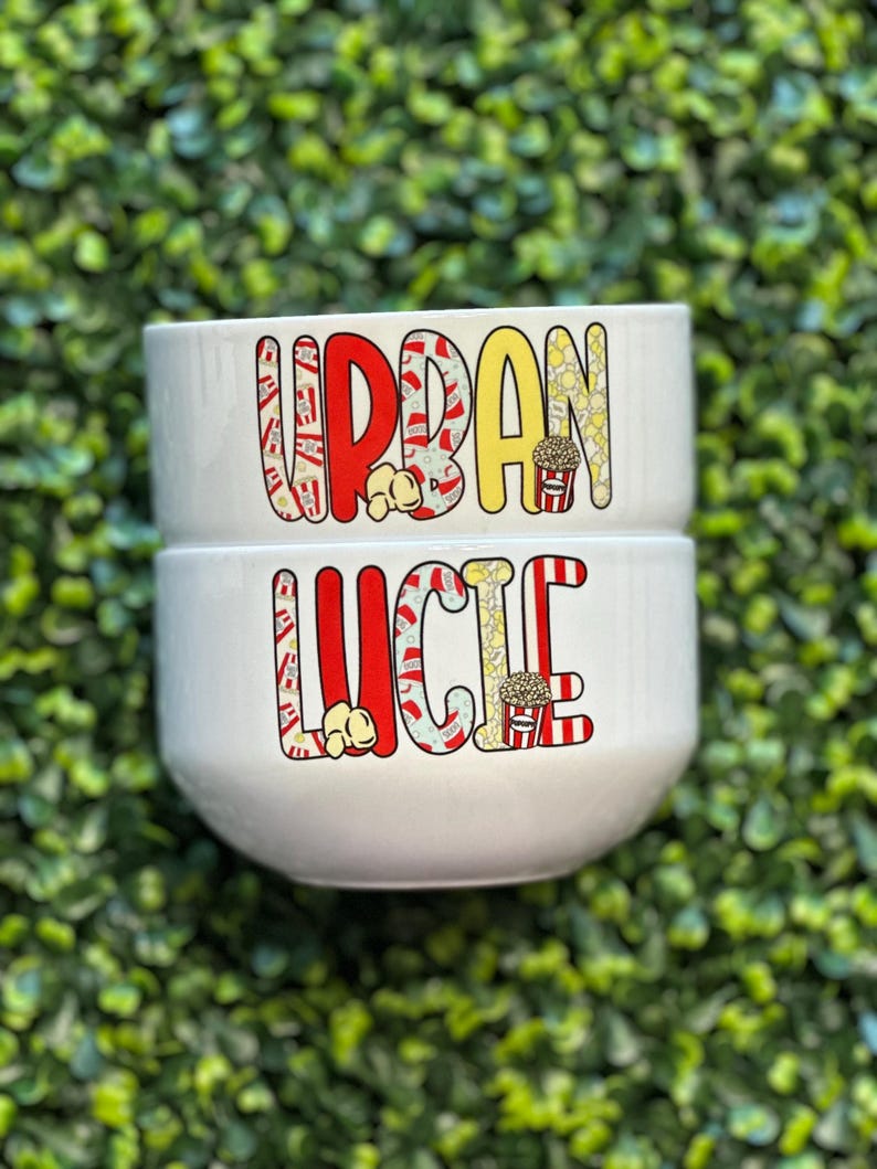 Personalized Popcorn Bowl | Custom Family Snack Bowl | Unique Gift for ...