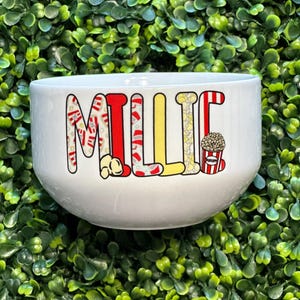 Personalized Popcorn Bowl | Custom Family Snack Bowl | Unique Gift for ...