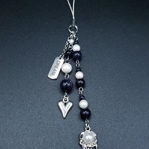 Dreamy Pearl Rose and Heart Phone Charm - Etsy