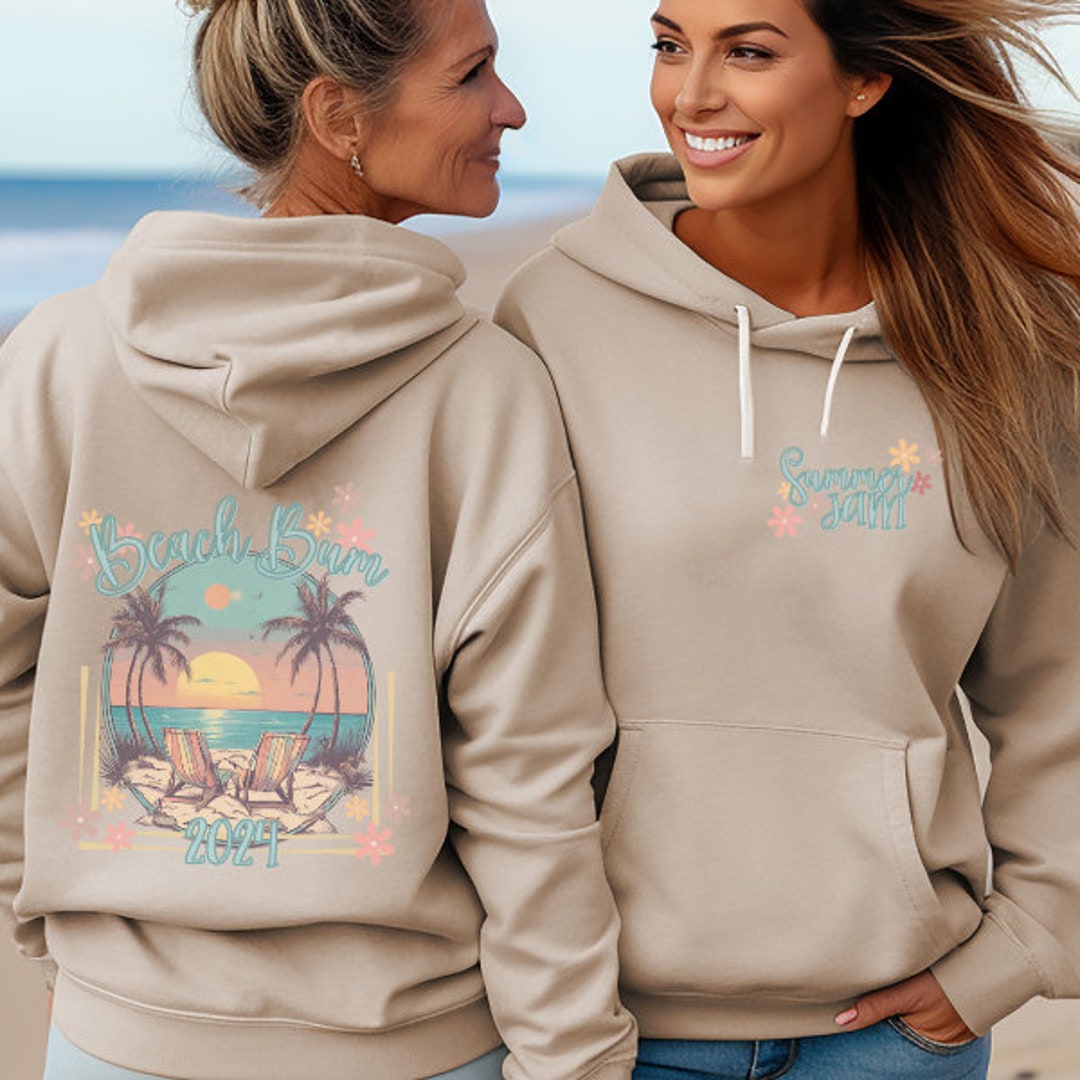 Preppy Beach Bum Hoodie 2024 / Aesthetic Graphic Beach Shirt ...