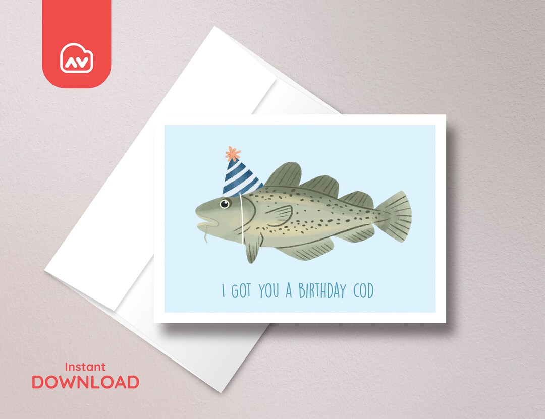 Printable Birthday Card | I Got You a Birthday Cod | Digital Download ...