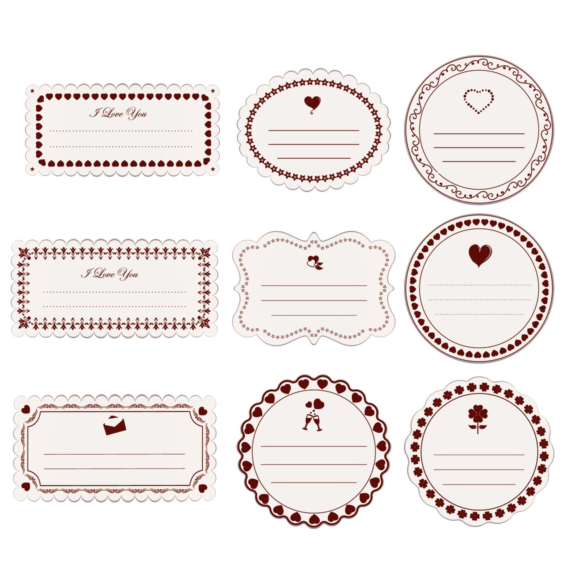 Stickers Valentines Svg Bundle Vintage Frame Svg Gift Tag - Etsy