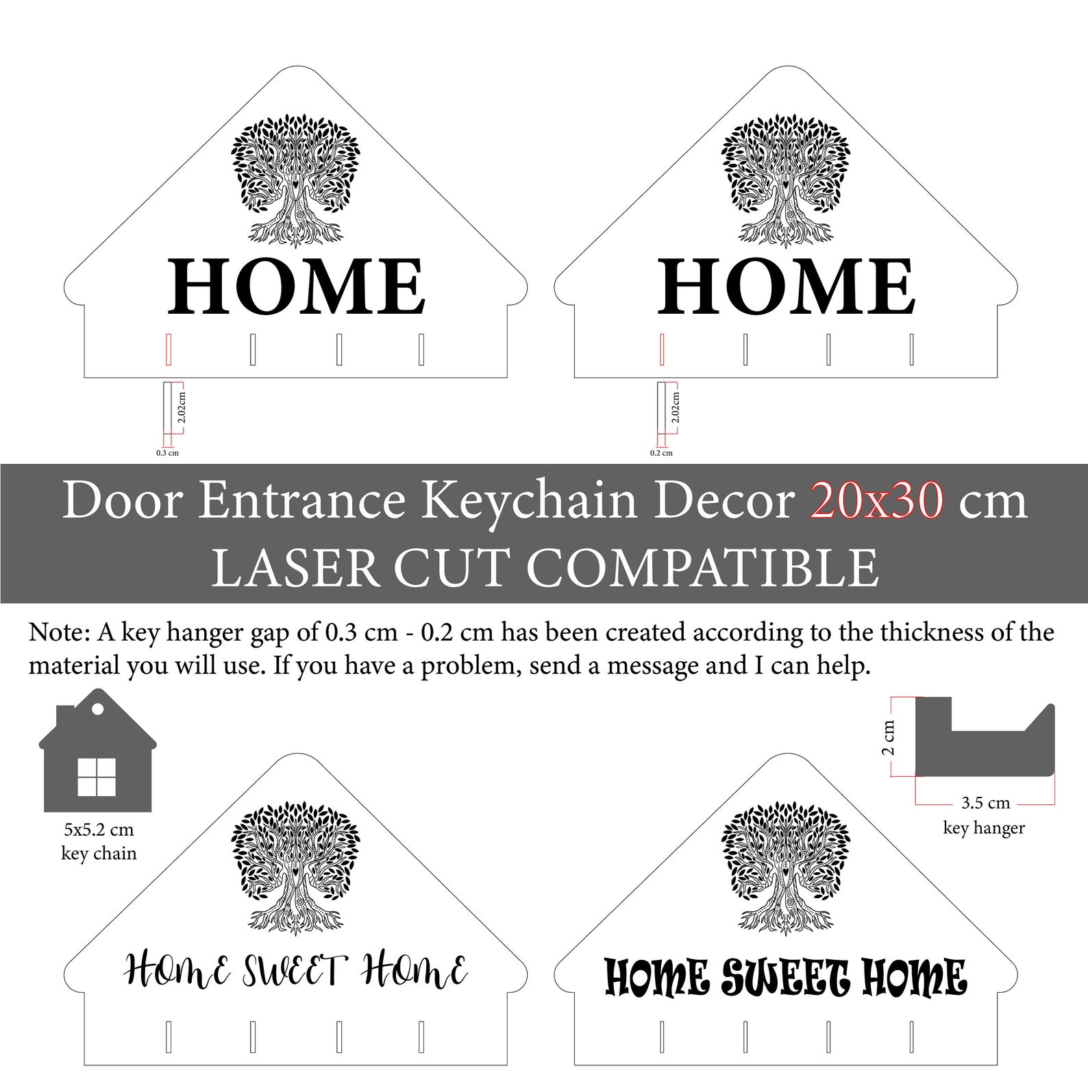 Keys Holder Laser Cut SVG Keys Holder SVG Design CNC Files , Key Chain ...