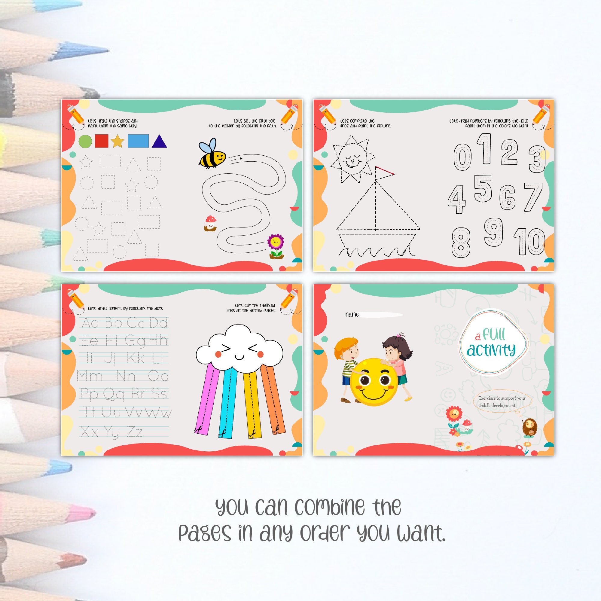 Preschool Activity Book, Activity Book, Printable Book, Kids Games ...