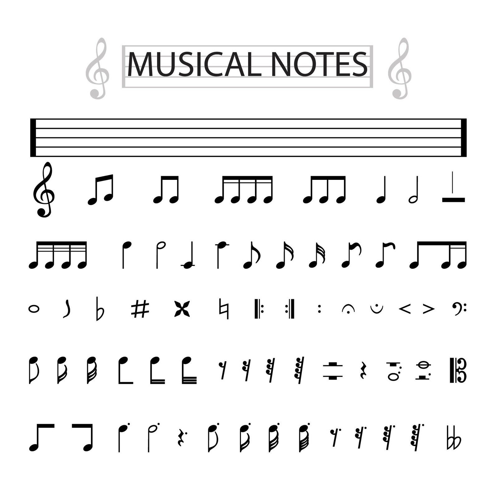 Music Notes Svg, Musical Notes Clipart, Music Lover Svg, Files for ...