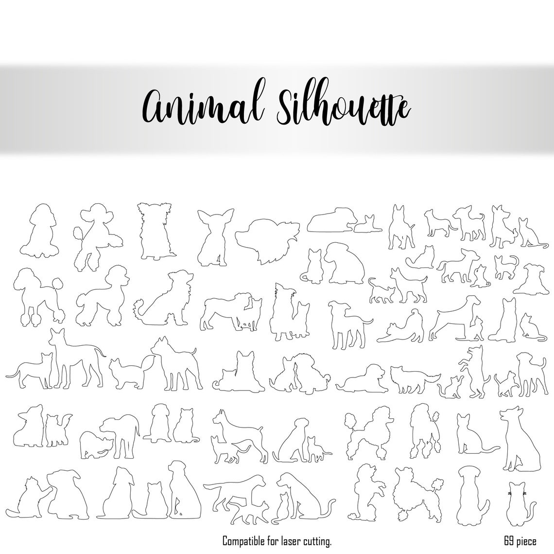 Animal Silhouette, Dog Stickers, Cat Stickers, Cnc Router, Cnc Cutting ...