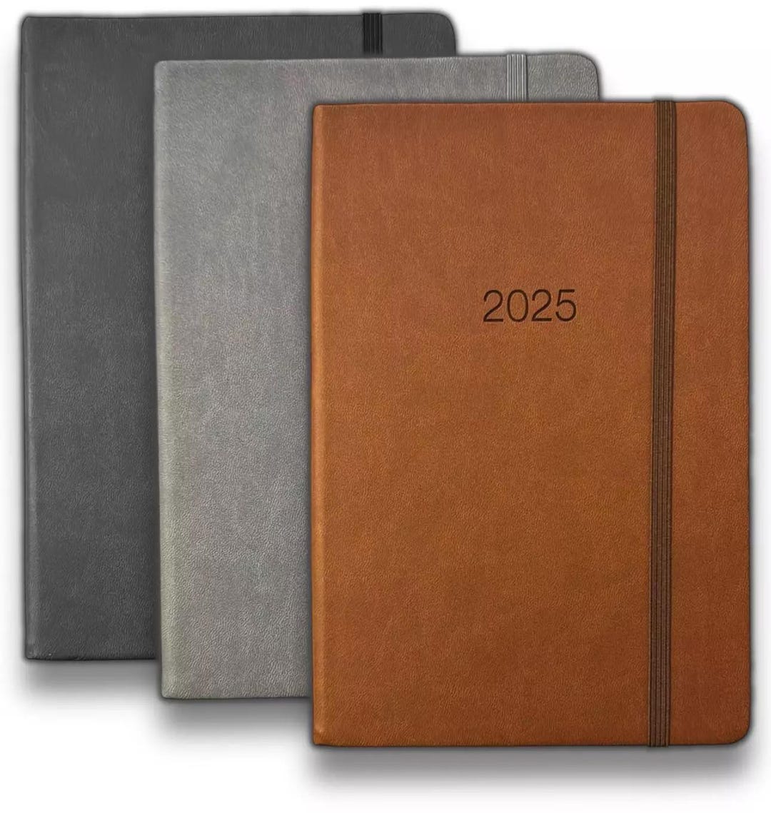 2025 Leather Diary Planner Full Year Day to Page / Week to View - Etsy