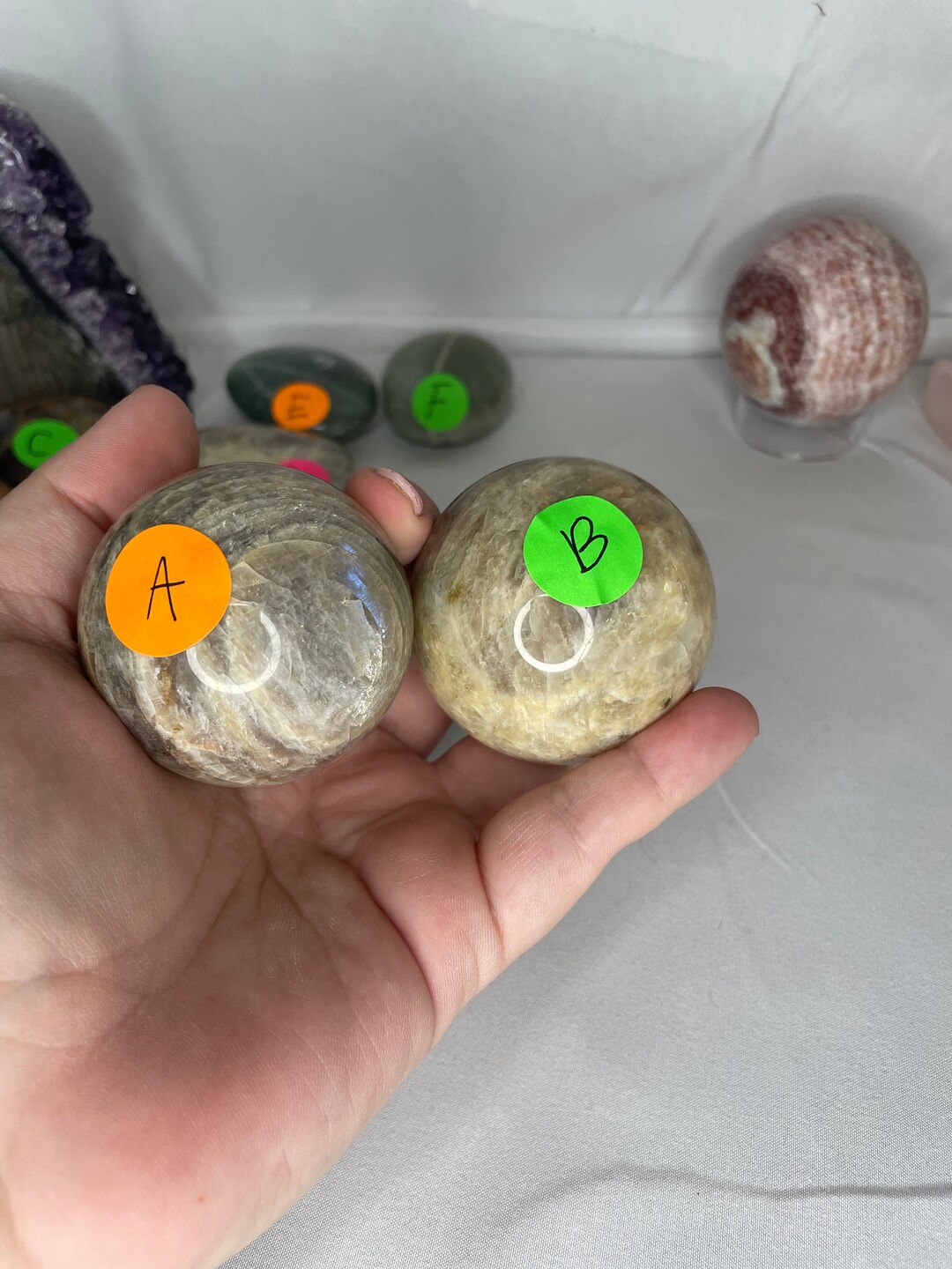 Moonstone Sphere, Pick Your Own Crystal, Moonstone, Moonstone Sphere ...