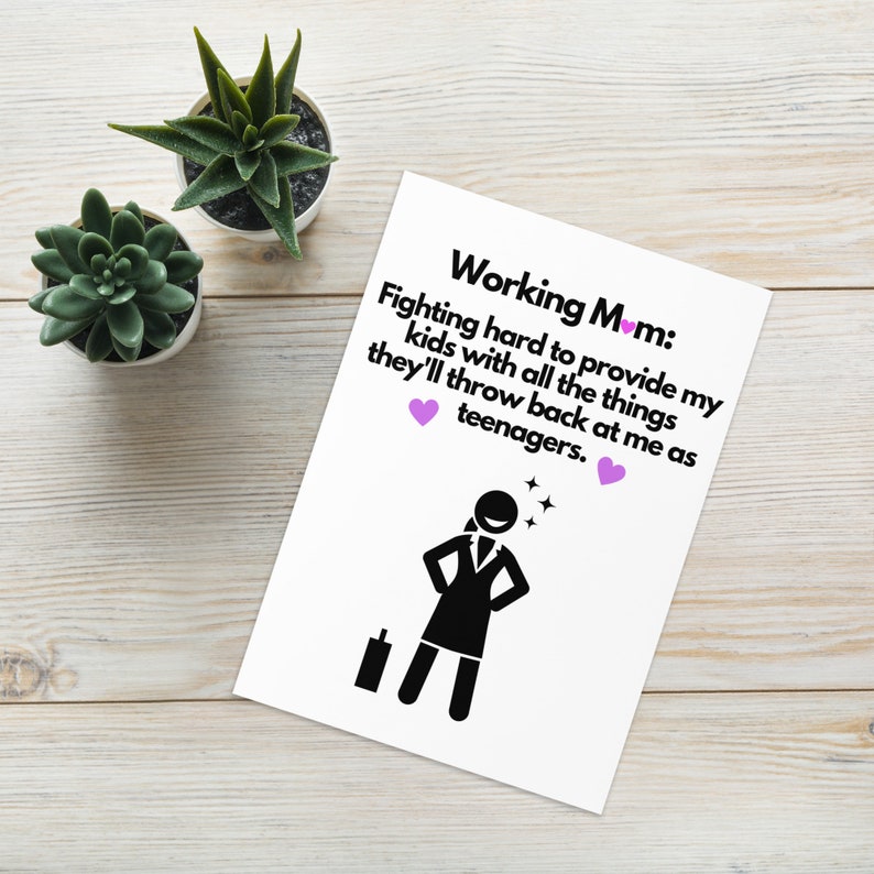 Mom Appreciation Card, Funny Working Mom Mother's Day Card, Mothers Day ...
