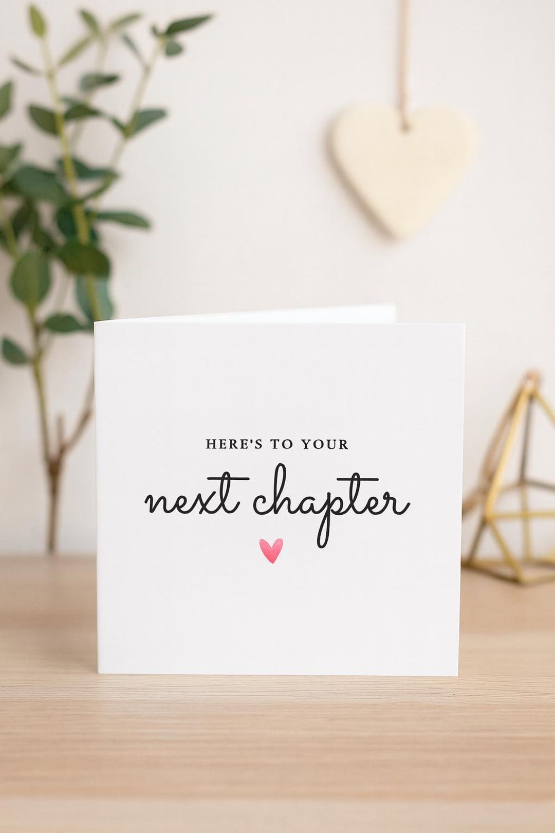 Encouragement Card – “here’s to Your Next Chapter” – Heart Motif – New ...
