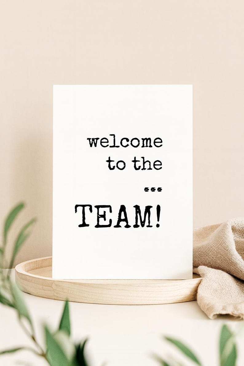 Welcome to the Team – Welcome Card for New Job – Onboarding Card ...