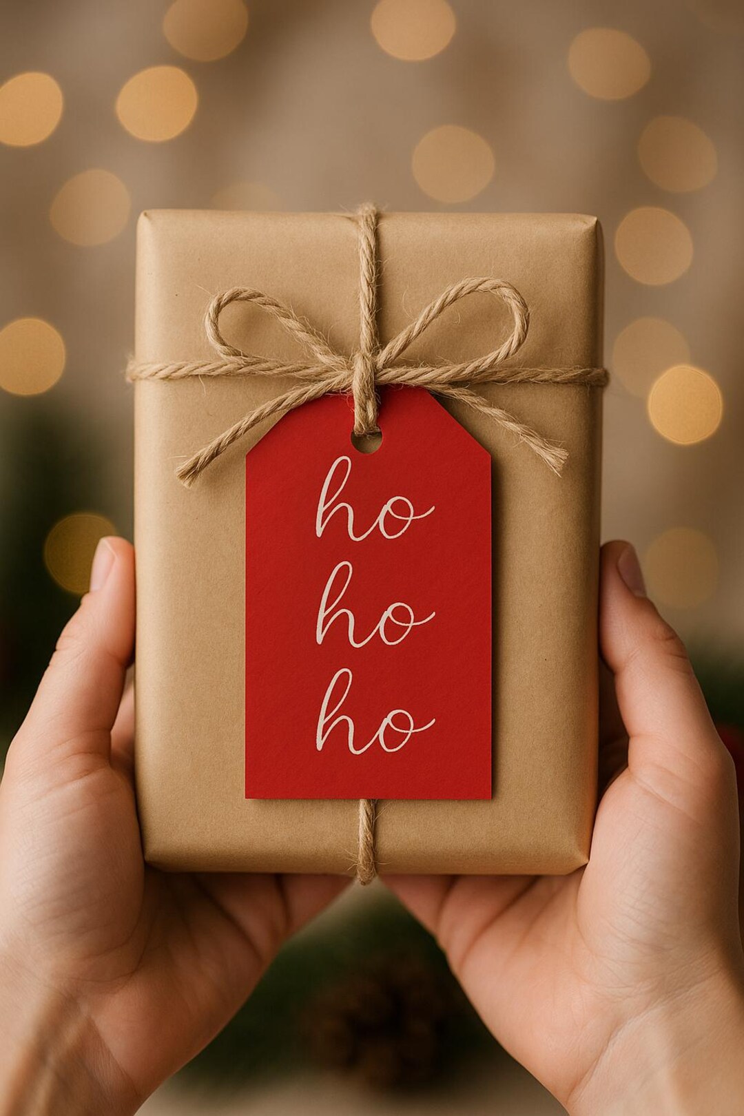 20 Gift Tags – Ho Ho Ho – Christmas Tags – Red and White – Gift Tags ...