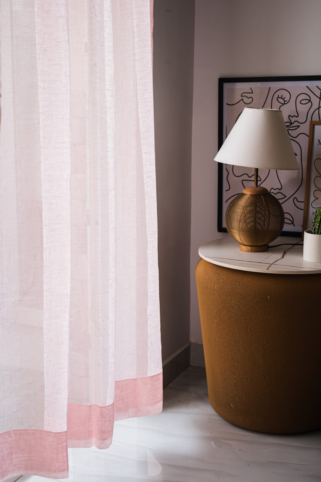 Pure Luxury Linen Drapes Farmhouse Sheer Linen Curtains Café Belgian ...