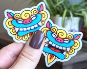Okinawa Shisa Pair Stickers Pack of Two Okinawa Sticker - Etsy