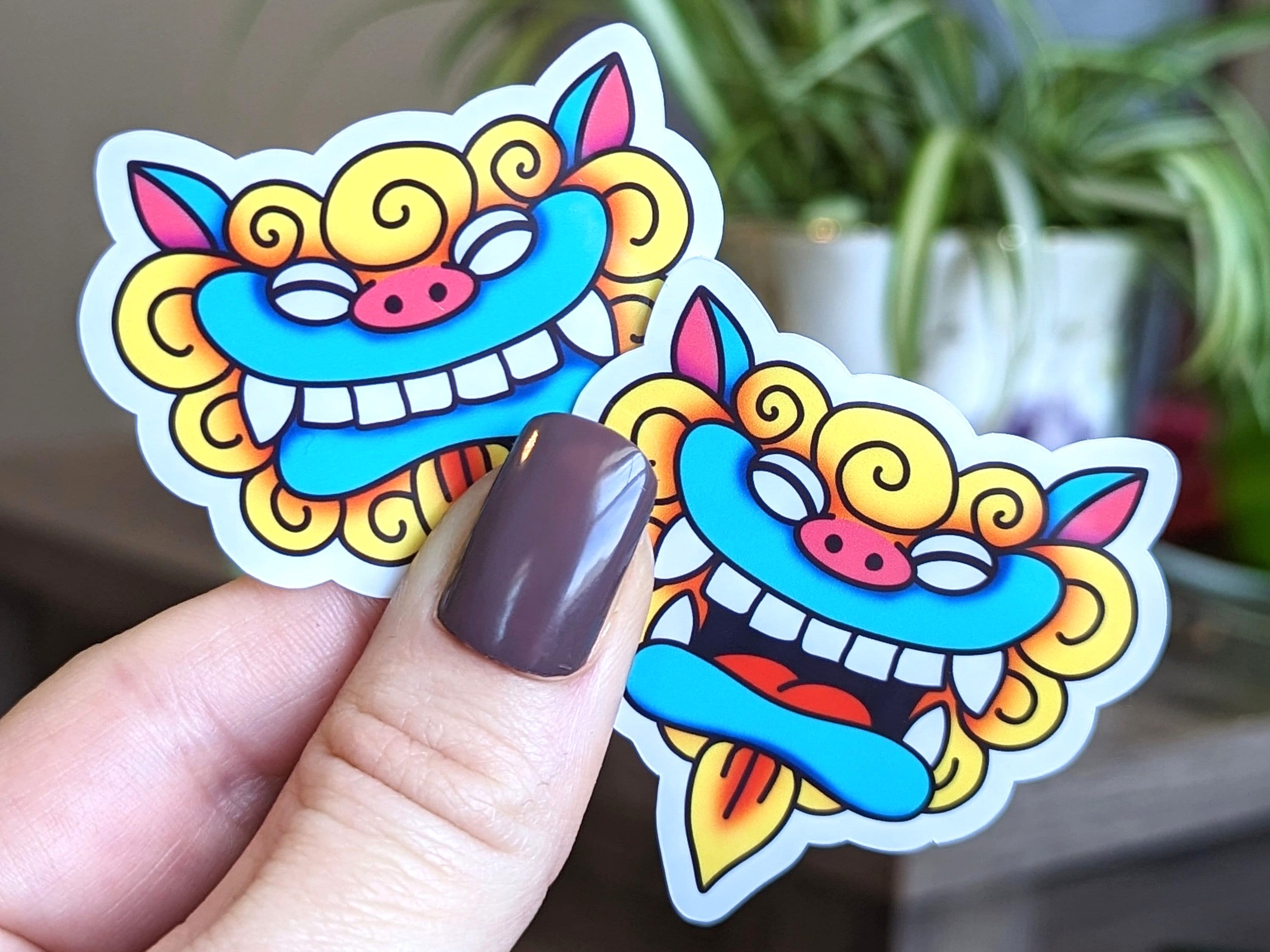Okinawa Shisa Pair Stickers Pack of Two Okinawa Sticker - Etsy
