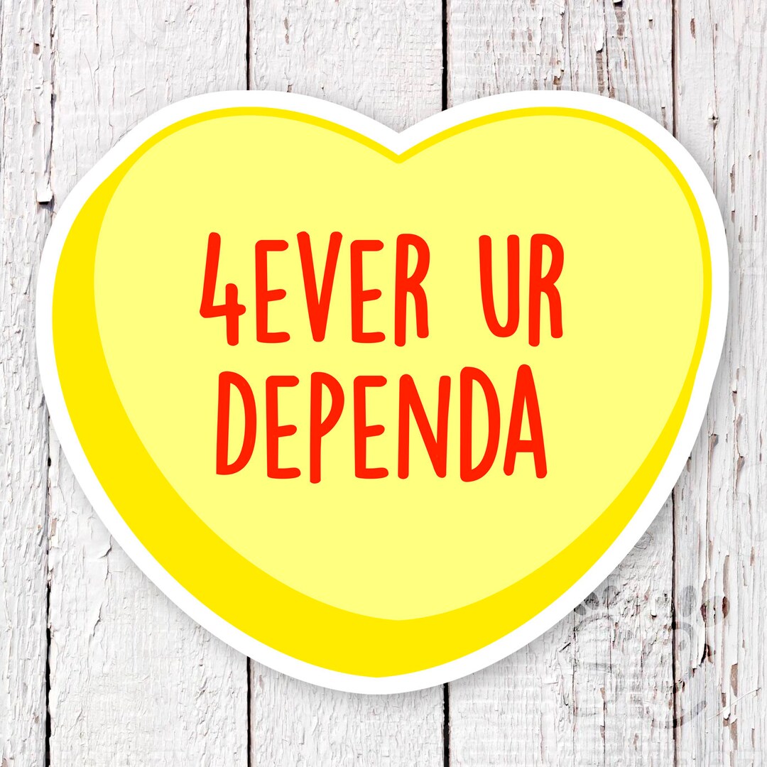 Dependa Candy Conversation Heart Sticker, Funny Gift for Military, USMC ...