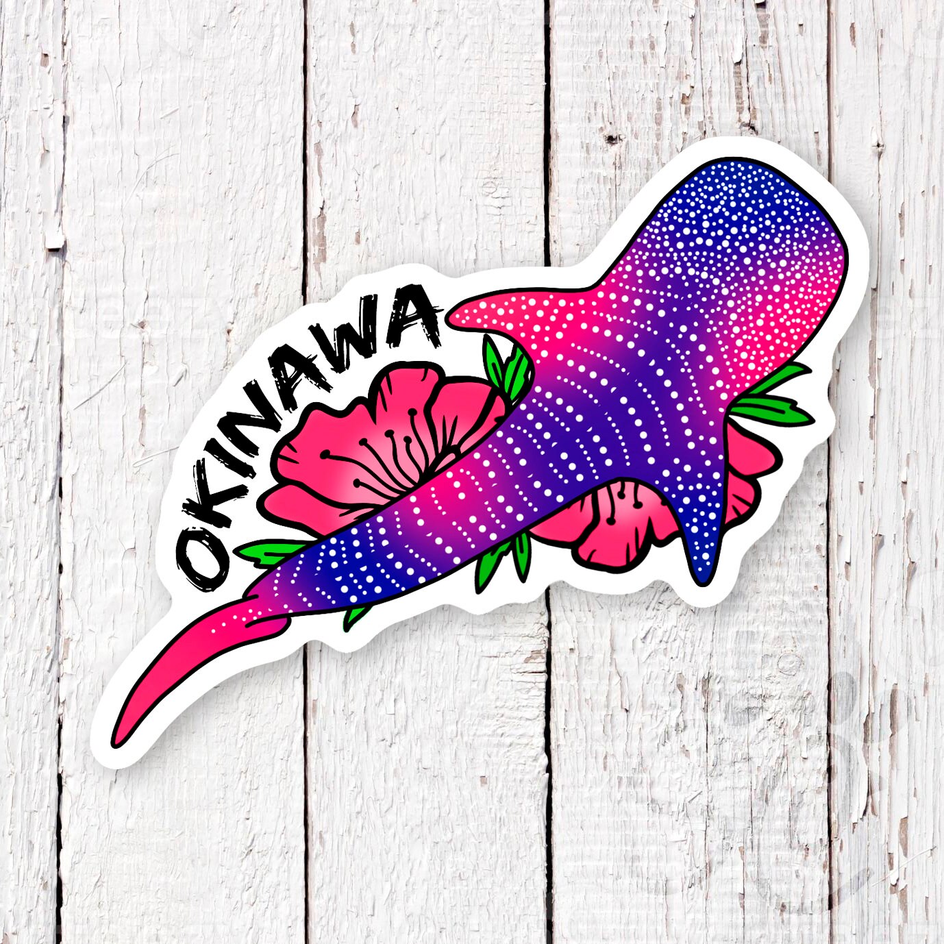 Okinawa Whale Shark Sticker Okinawa Sticker Whale Shark - Etsy