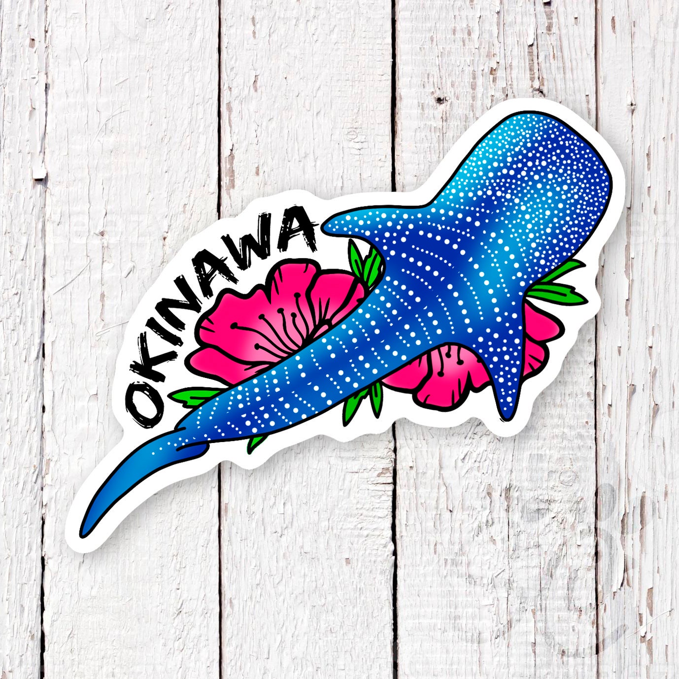Okinawa Whale Shark Sticker Okinawa Sticker Whale Shark - Etsy