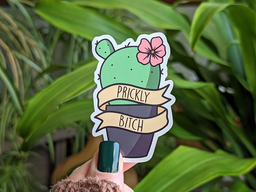 Prickly Bitch Sticker, Funny and Sarcastic Plant Sticker, Perfect Gift ...