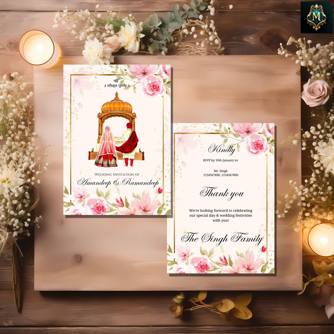 Sikh Wedding Invitation Bundle Sikh Wedding Invitation Set Punjabi ...