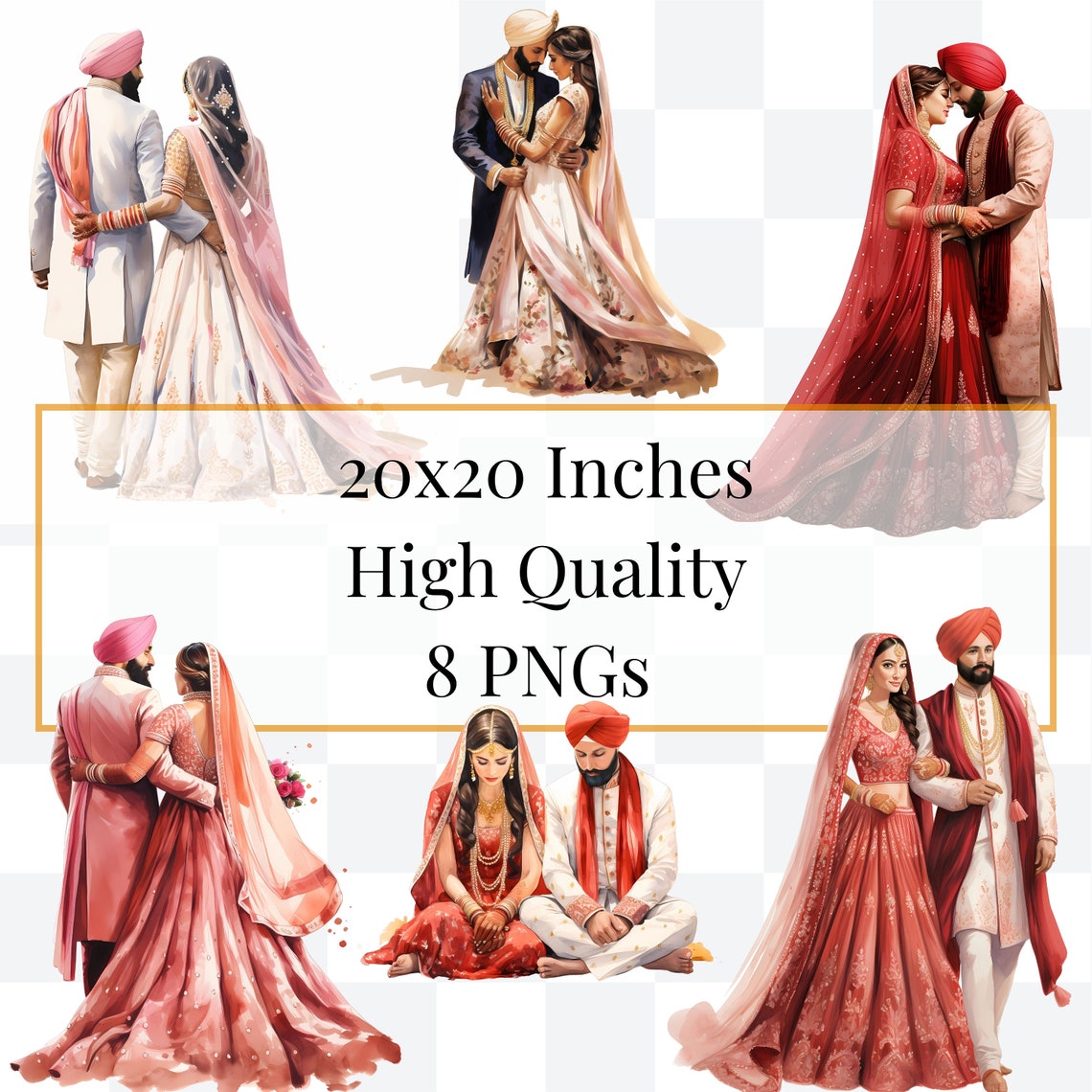 Sikh Wedding Couple Clipart Set 1 Sikh Wedding Couple PNG - Etsy Canada