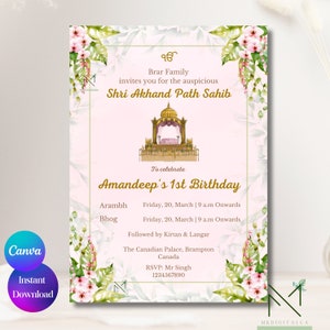 Tropical Shri Akhand Path Invitation Template Path Birthday Invitation ...