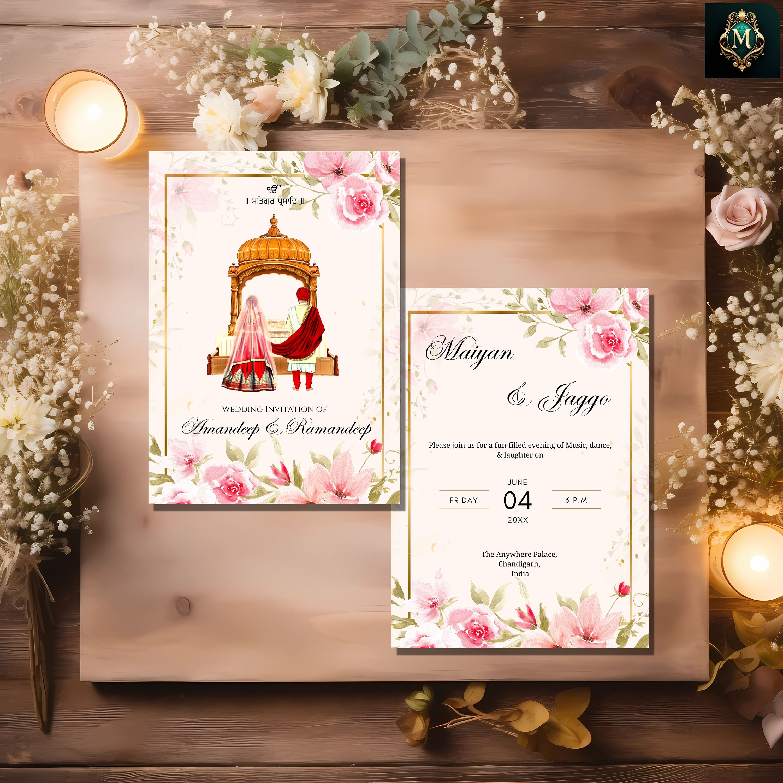 Sikh Wedding Invitation Bundle Sikh Wedding Invitation Set Punjabi ...