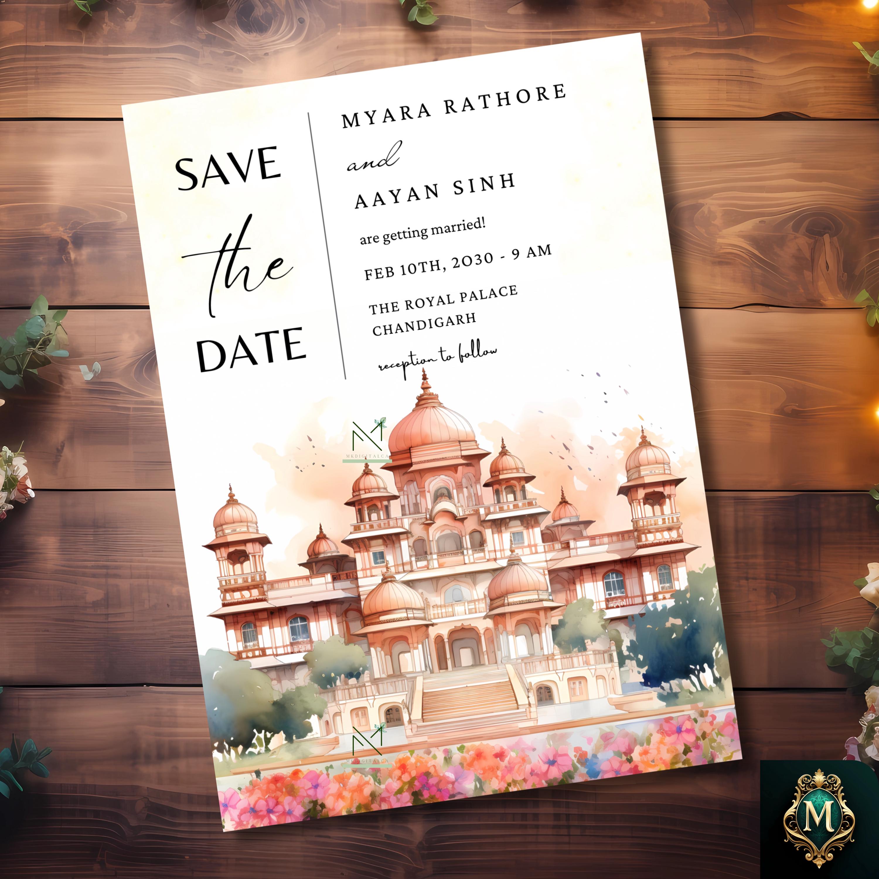 Destination Save the Date Indian Save the Date Template Hindu Luxurious ...