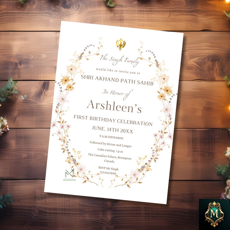 Minimal Akhand Path Invitation First Birthday Path Invitation Template ...