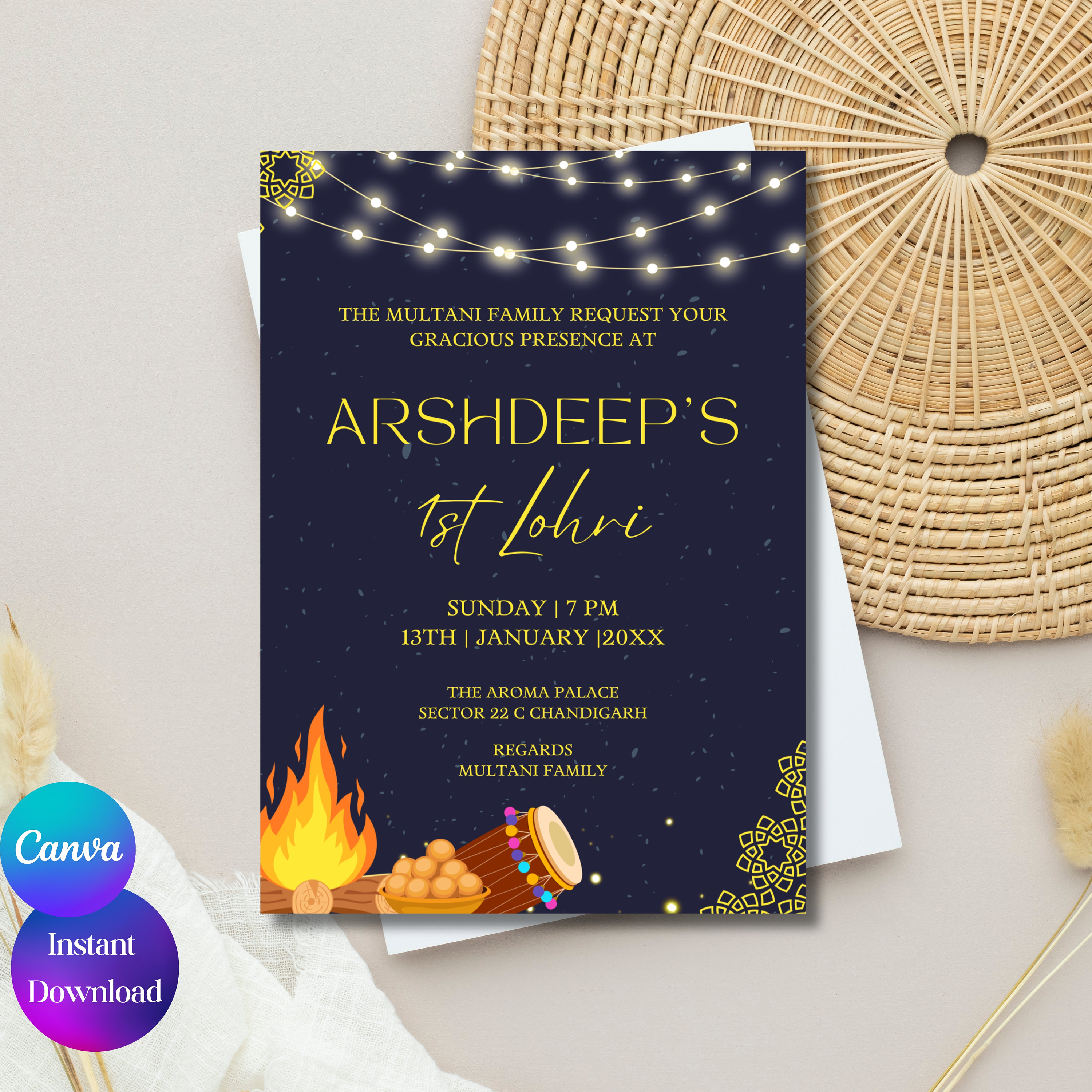 First Lohri Invitation First Lohri Invite Lohri Party Invite 1st Lohri ...