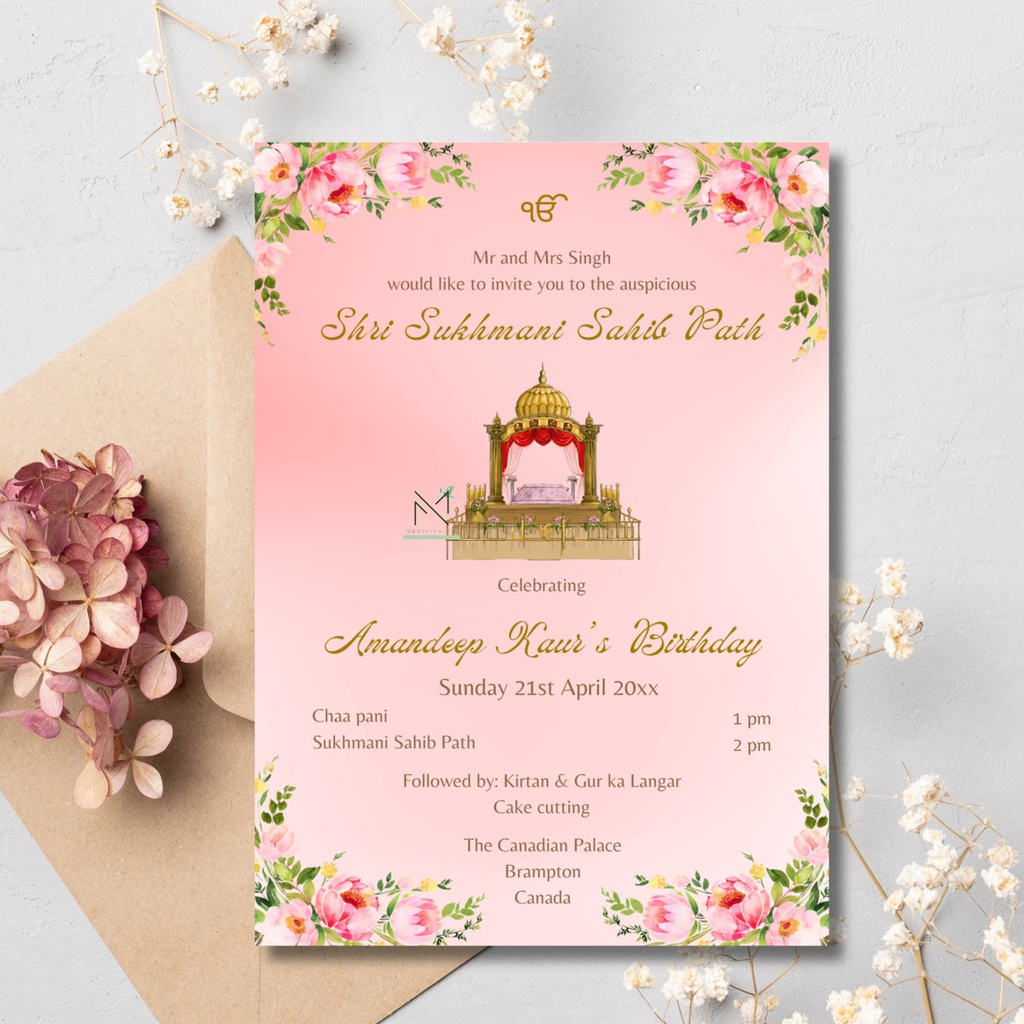 Shri Akhand Path Invitation Card Digital Shri Sukhmani Sahib Path ...