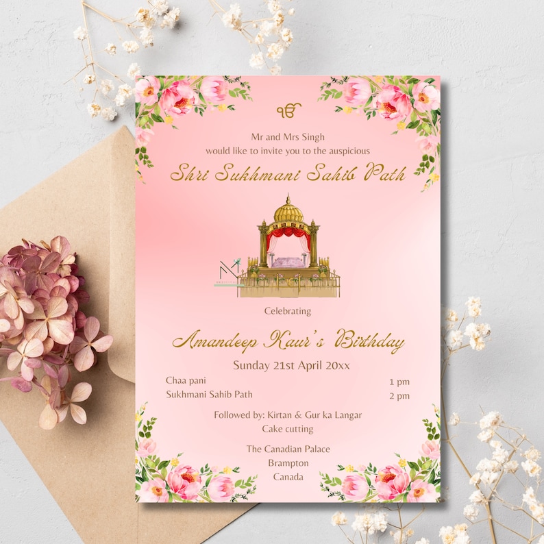 Shri Akhand Path Invitation Card Digital Shri Sukhmani Sahib Path ...