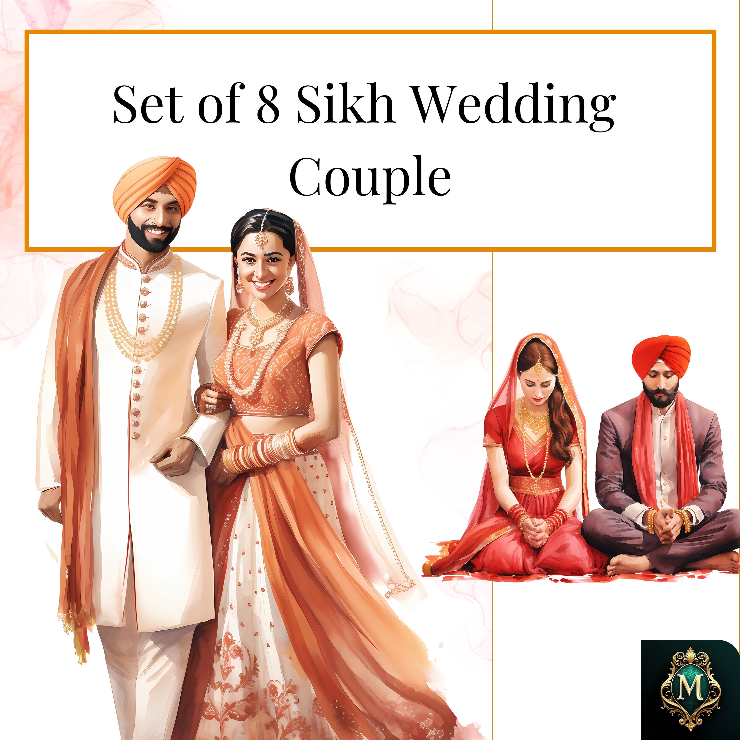 Sikh Wedding Couple Clipart Set 1 Sikh Wedding Couple PNG - Etsy Canada